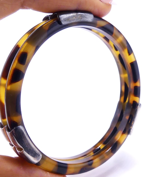 Antique double faux tortoise shell w sterling silver … - Gem