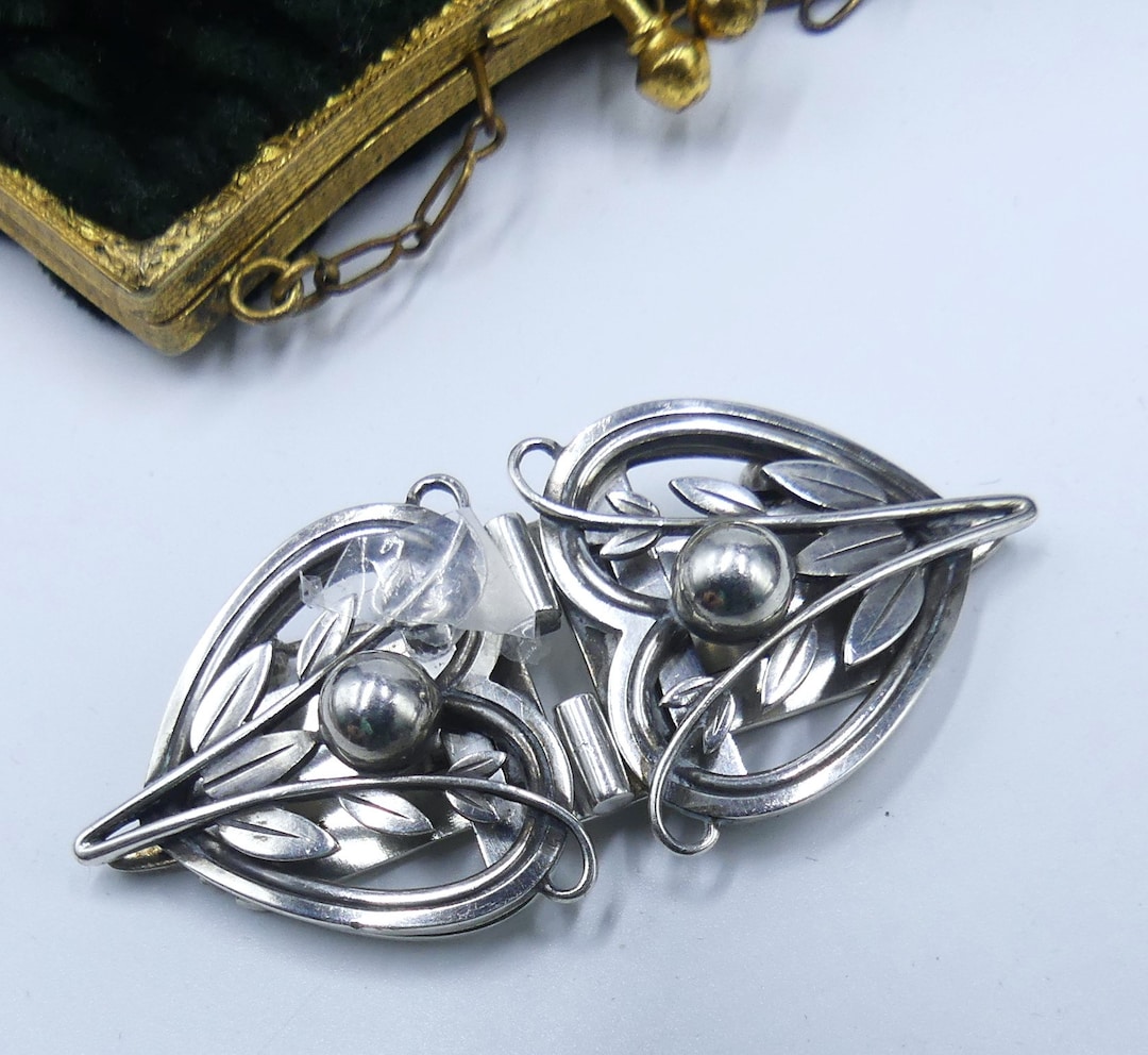 Vintage Marked Georg Jensen Denmark Sterling Silver Duette Pin Brooch ...