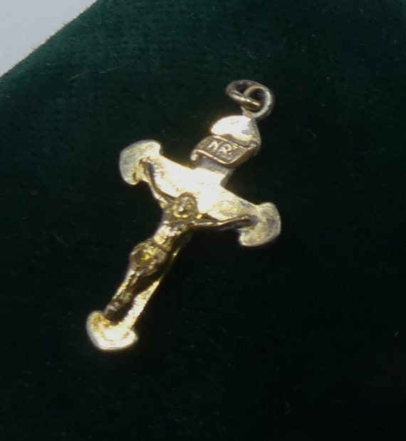 Antique marked 12k gold filled HFR cross pendant - Gem