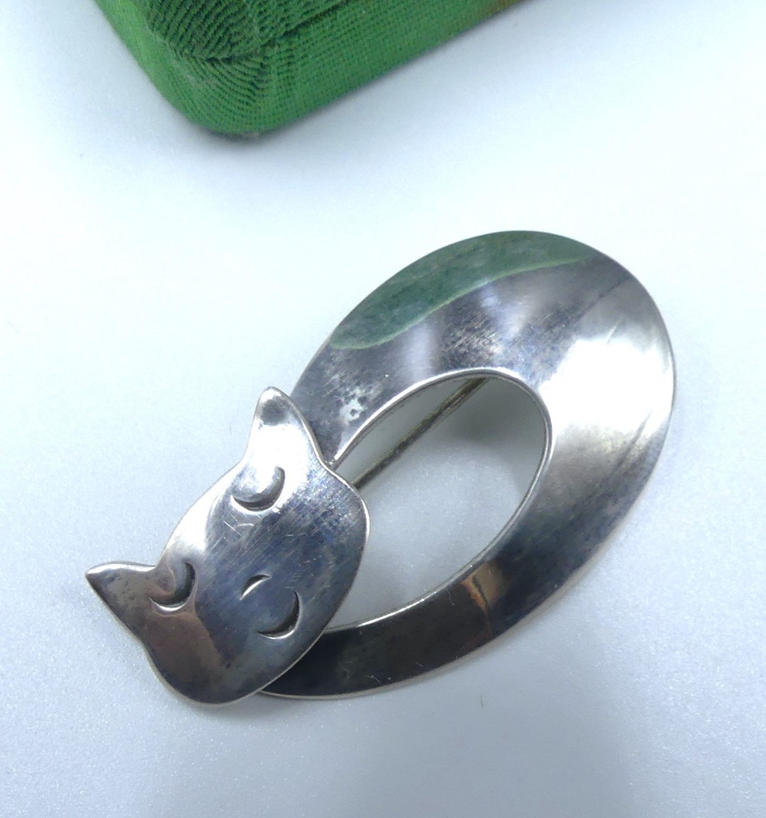Vintage Marked ORB Sterling Silver Cat Pin Brooch - Etsy
