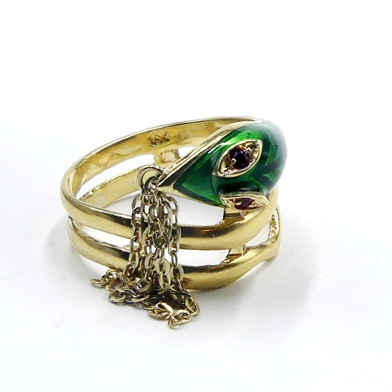 Enamel Snake Ring - Etsy