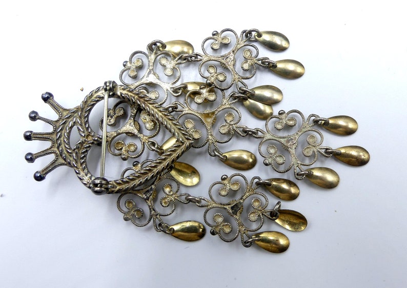 Vintage Two Tone 880 Silver Chandelier Solje Pin Brooch - Etsy