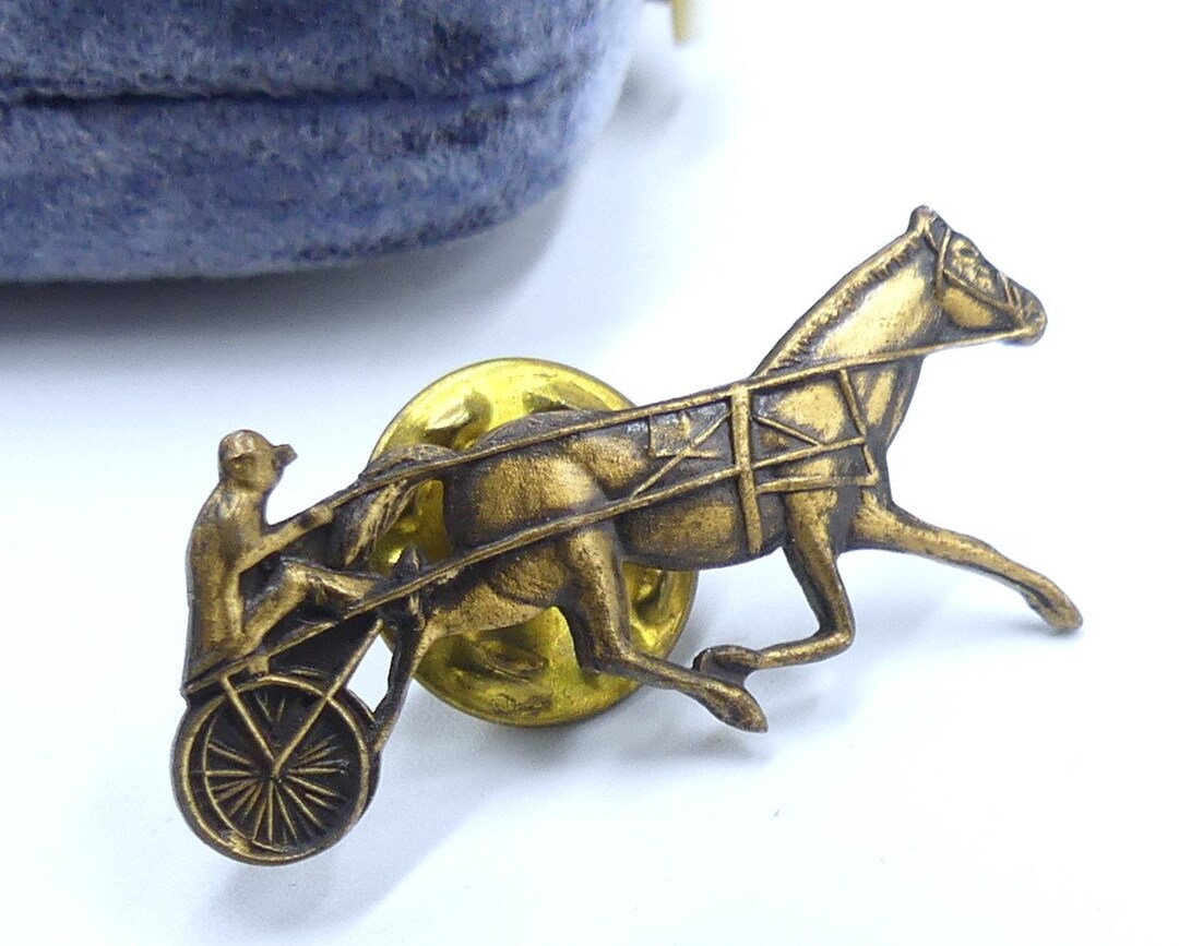 Vintage Brass Tone Rider & Horse Racing Tie Stick Pin - Etsy