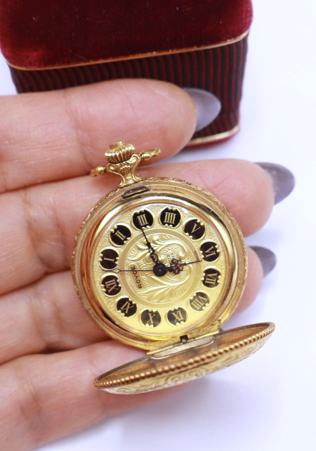 Vintage Gold Tone Royce 17 Jewels Incabloc Pocket Watch /pendant ...