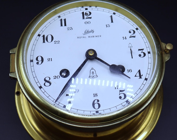 Vintage Germany Schatz Royal Mariner Ships Brass Bell Clock No Key - Etsy