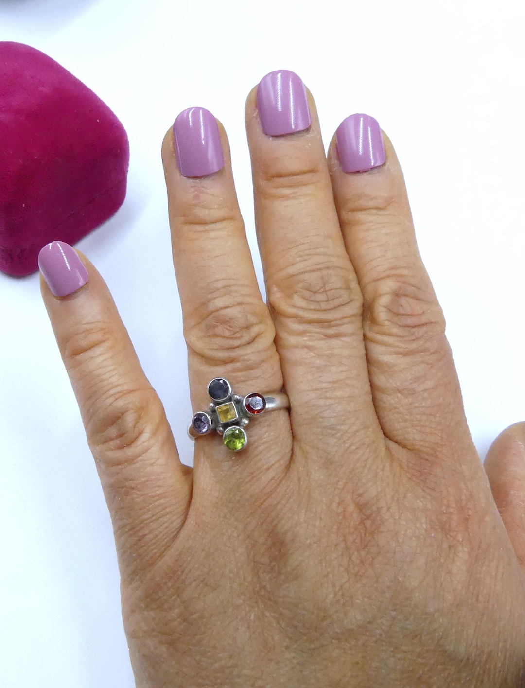 Vintage Marked Nicky Butler Sterling Silver & Multi Gemstone Ring Size ...