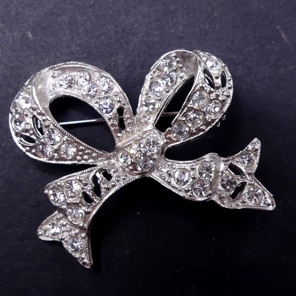 Rhinestone Bow Pin - Etsy
