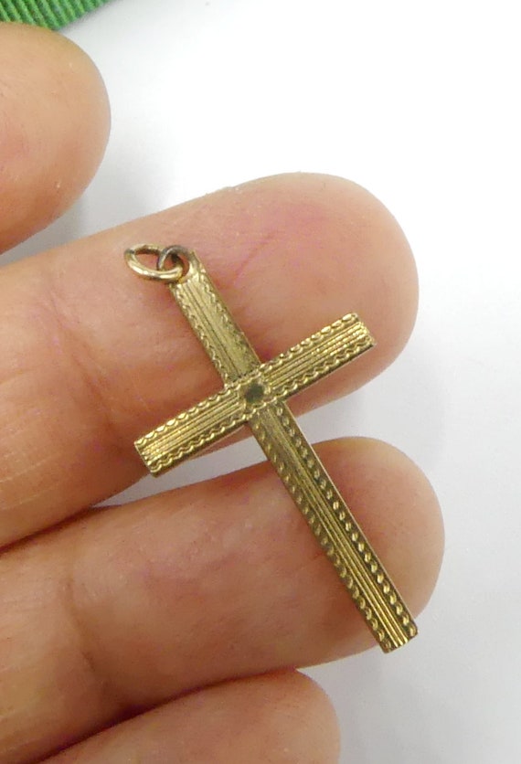 Vintage marked Winard 12k gold filled cross pendant … - Gem