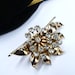 Vintage Marked Leo Glass Gold Over Sterling Silver Clear Rhinestone Fan ...