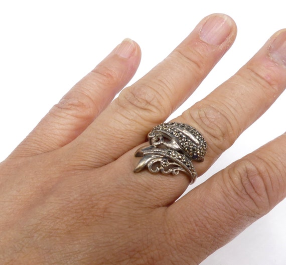 Vintage Marked NF 925 Thailand Sterling Silver & Macecite Vintage Marked NF 925 Thailand Sterling Silver & Macecite