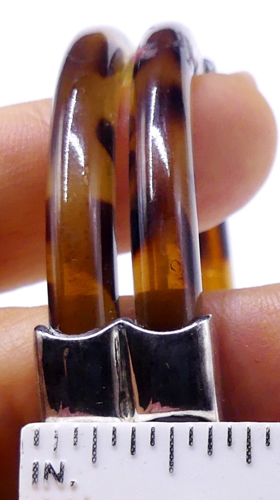 Antique double faux tortoise shell w sterling silver … - Gem