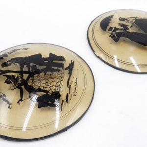 Vintage Pair Edna Lewis Studio Round Bubble Frame Hand Painted ...