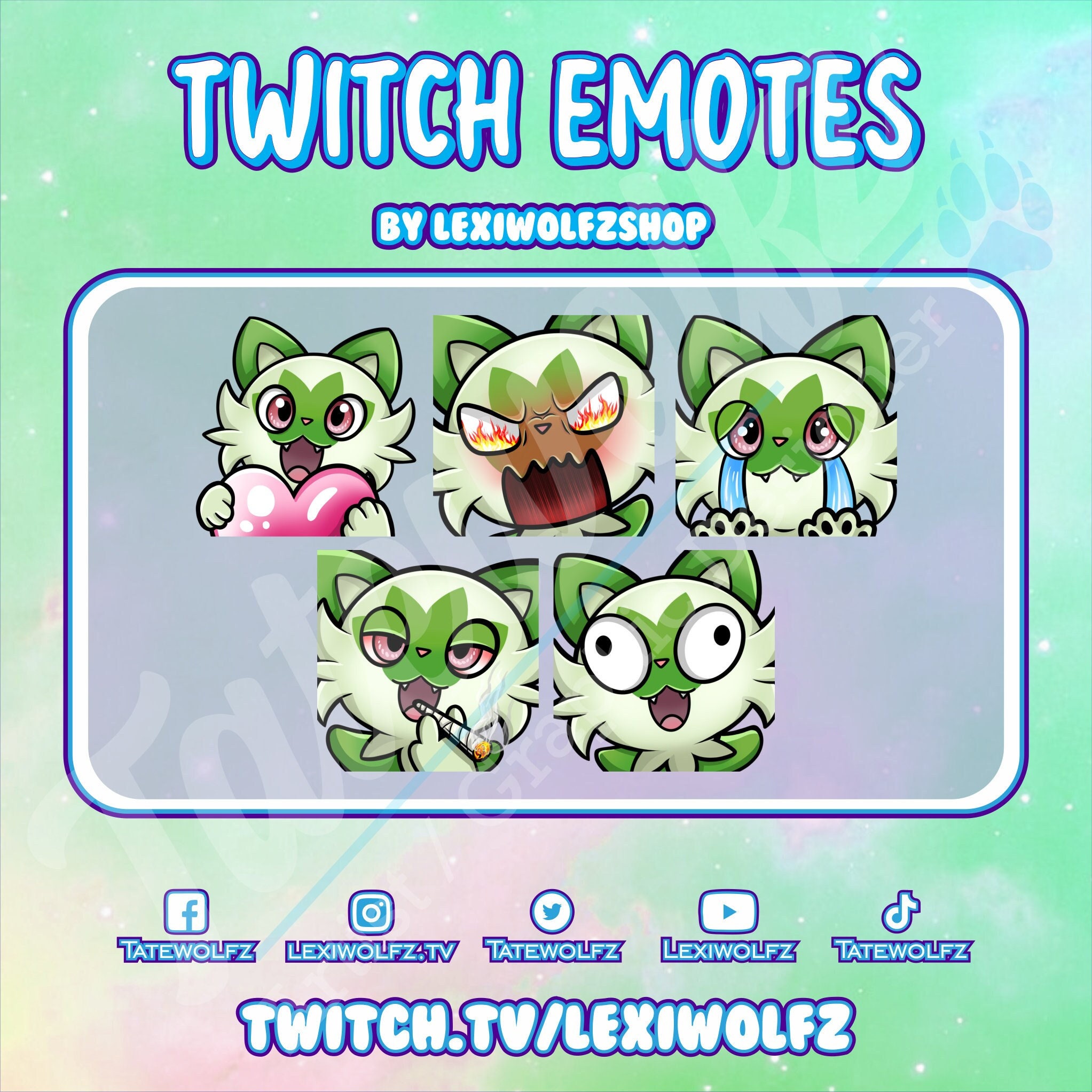 Twitch Emotes: Pokemon Sprigatito - Etsy