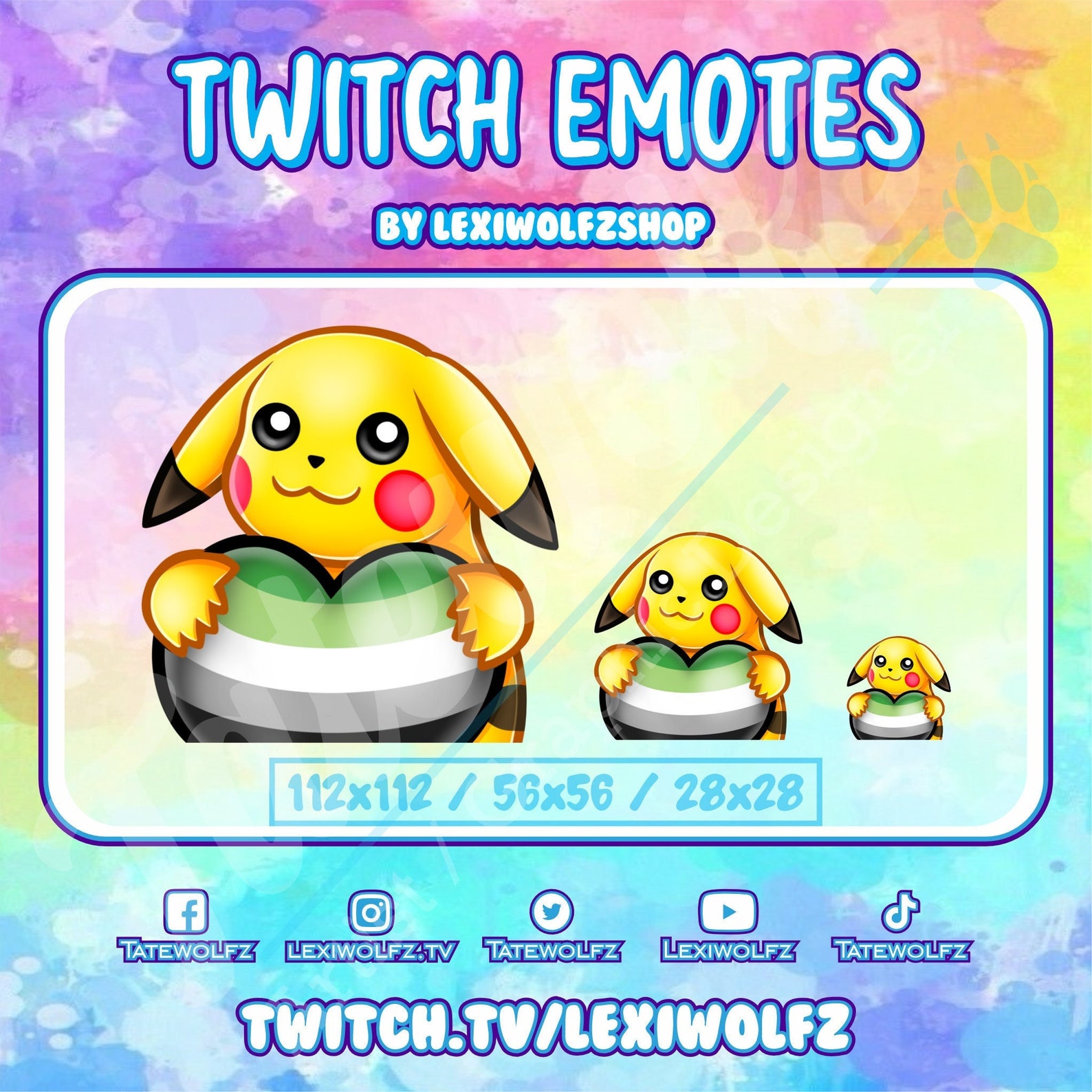 Twitch Emotes: Pokemon Pikachu Aromantic Love - Etsy