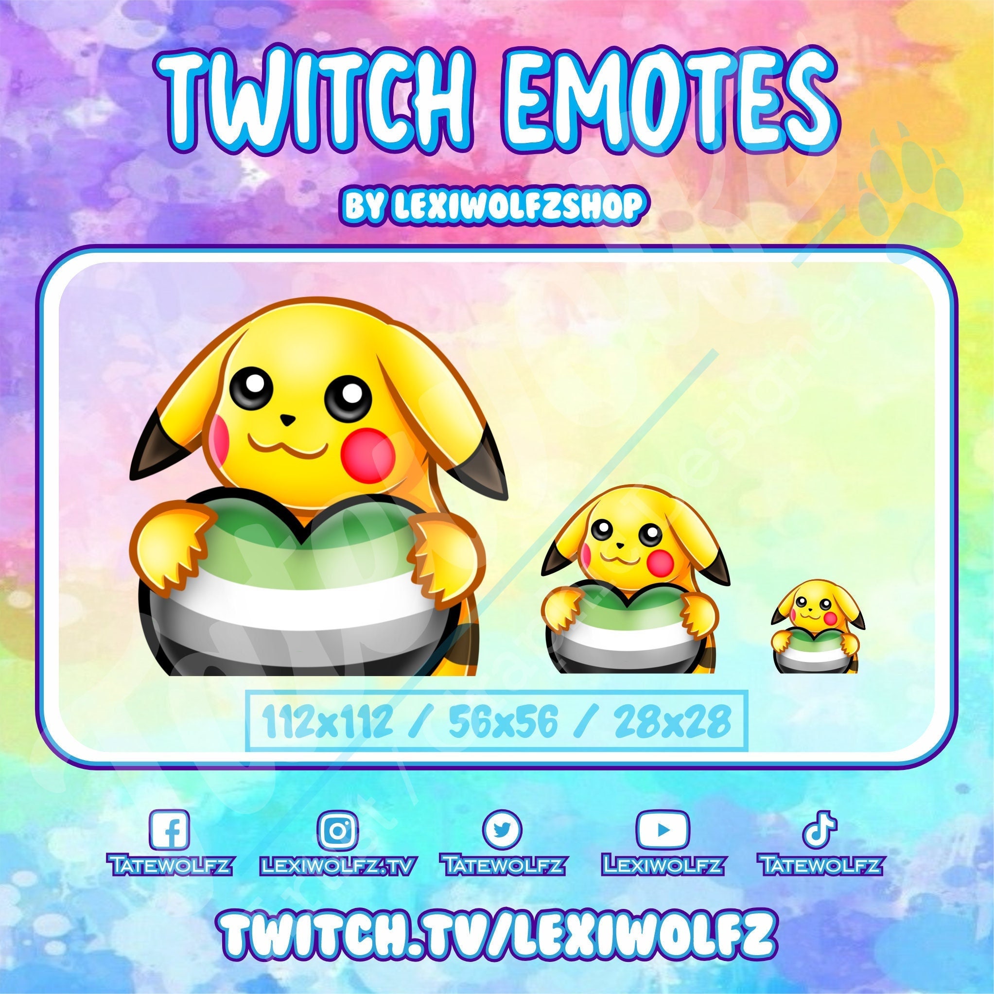 Twitch Emotes: Pokemon Pikachu Aromantic Love - Etsy