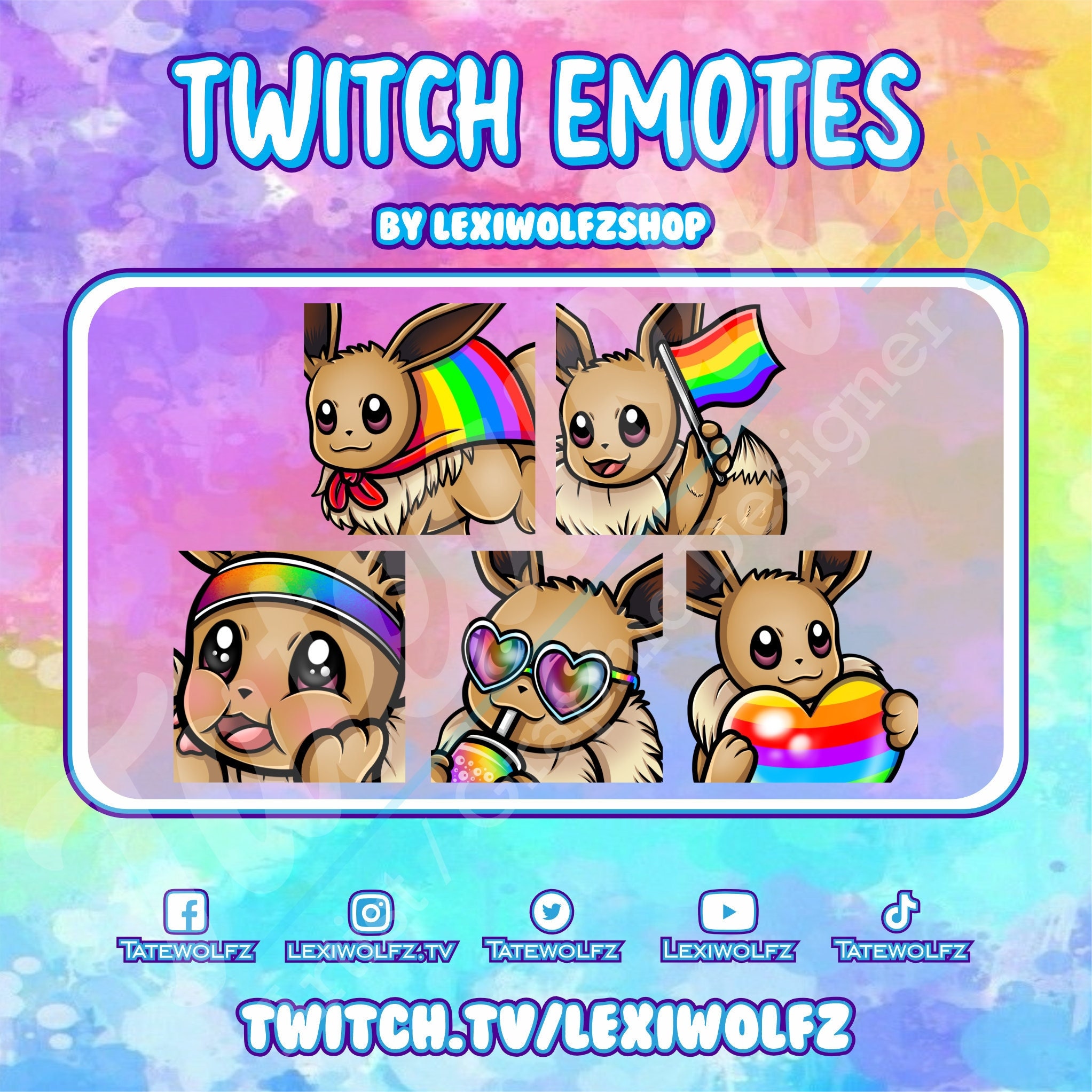 Twitch Emotes: Pokemon Eevee PRIDE Emotes - Etsy