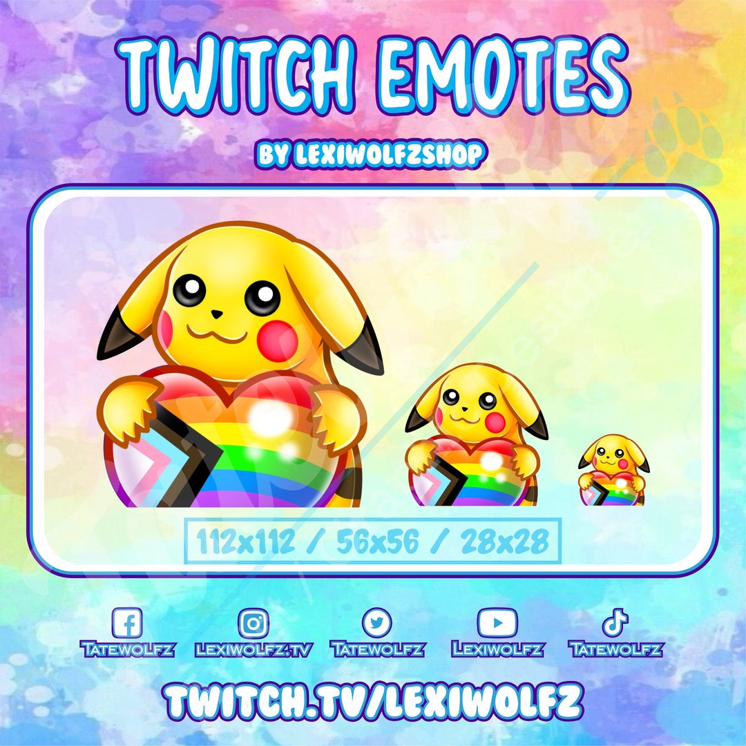 Twitch Emotes: Pokemon Pikachu Progress Pride - Etsy