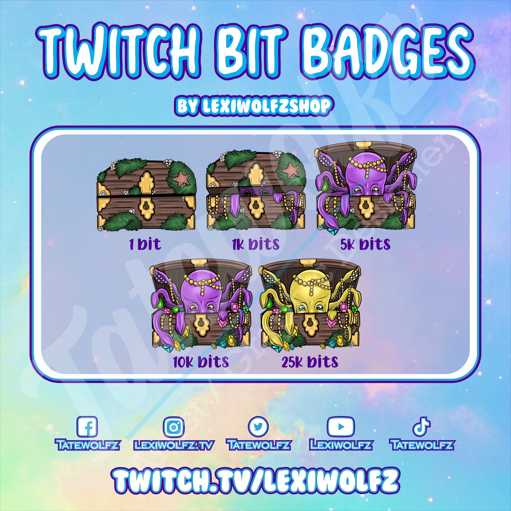 Twitch Bit Badges: Ocean Life - Etsy