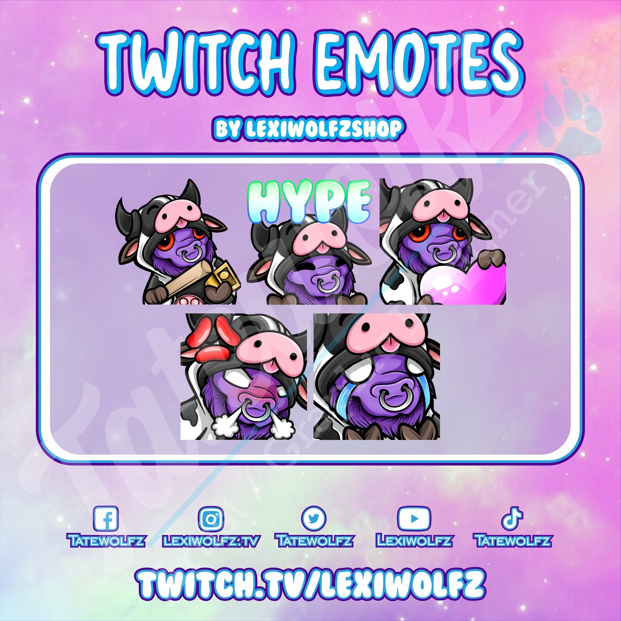 Twitch Emotes: Moo Cow Alistar - Etsy UK