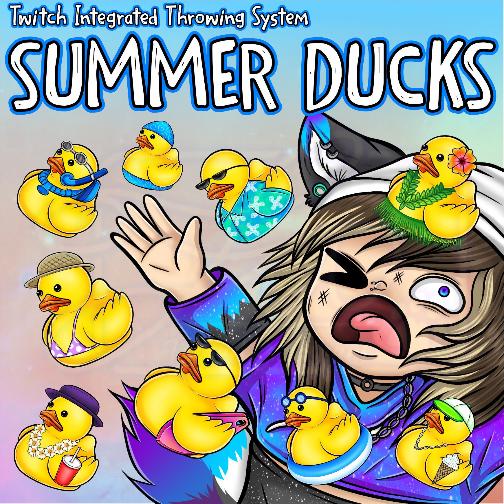 Vtuber Asset - Summer Duck Throwables - Etsy