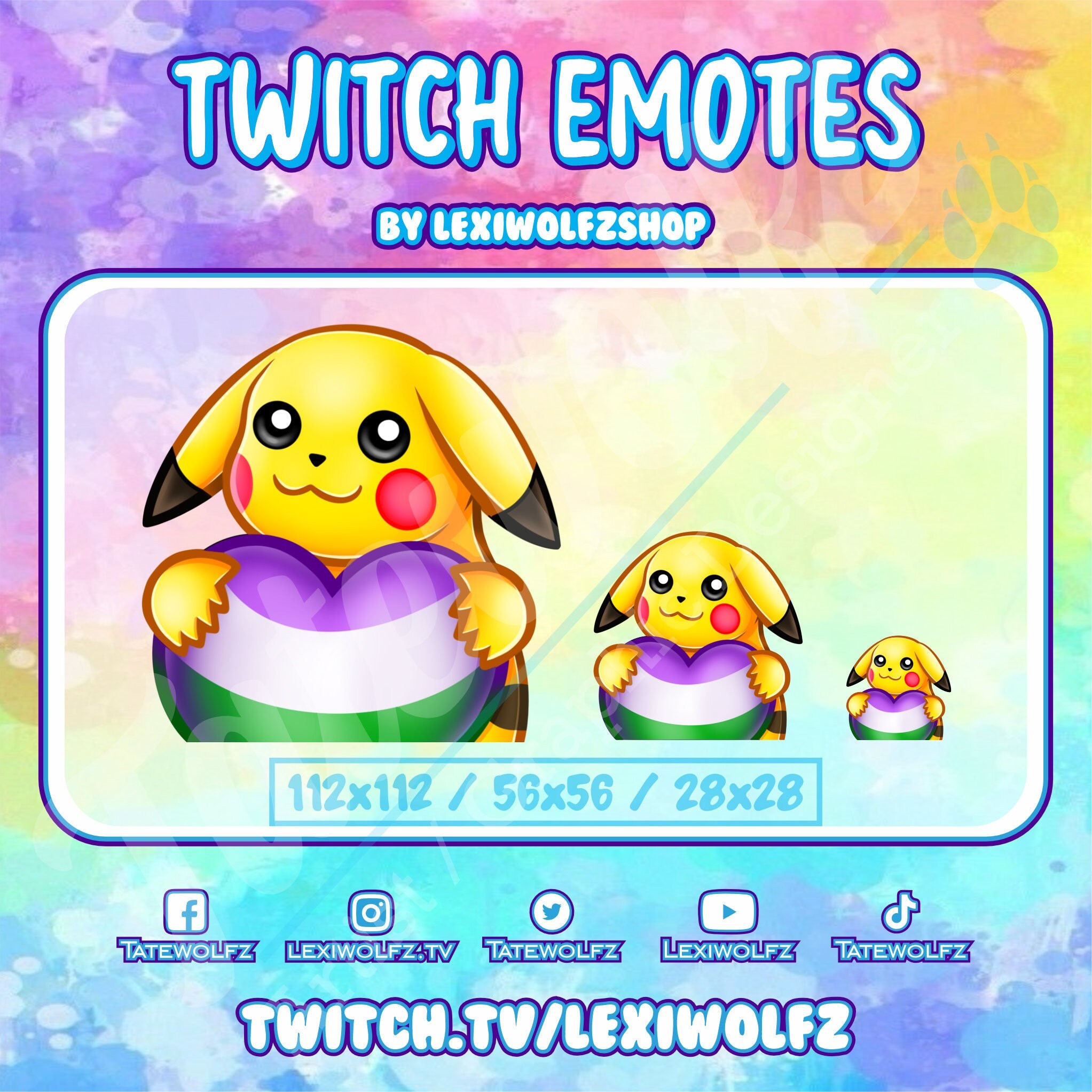 Twitch Emotes: Pokemon Pikachu Gender Queer Love - Etsy