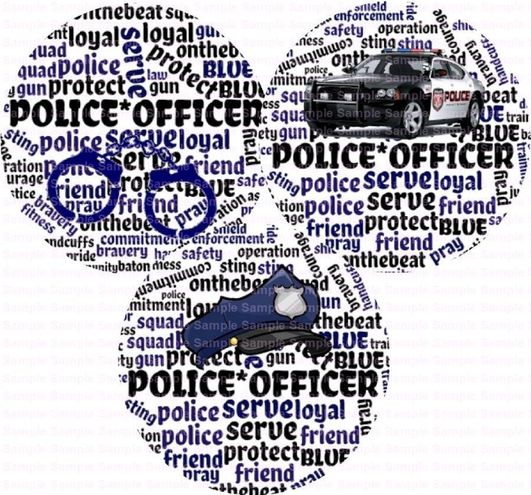 Police Officer Word Art Bottle Cap Images 4x6 Bottlecap Collage ...