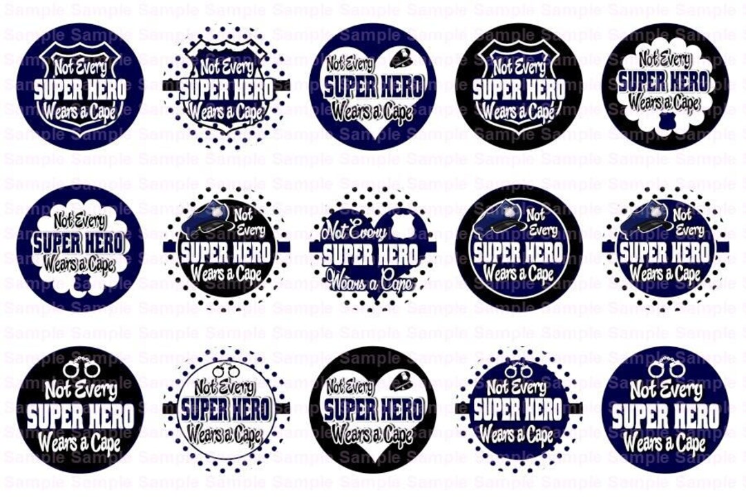 Police Super Hero Cape Bottle Cap Images 4x6 Bottlecap Collage ...