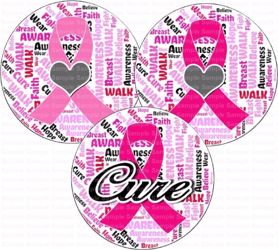 Breast Cancer Awareness Word Art Bottle Cap Images 4x6 | Etsy