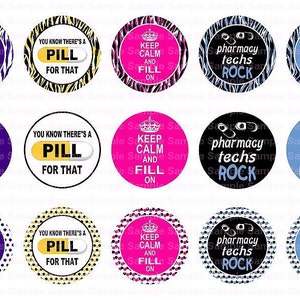 Pharmacy Tech (2) Bottle Cap Images 4x6 Bottlecap Collage Scrapbooking ...