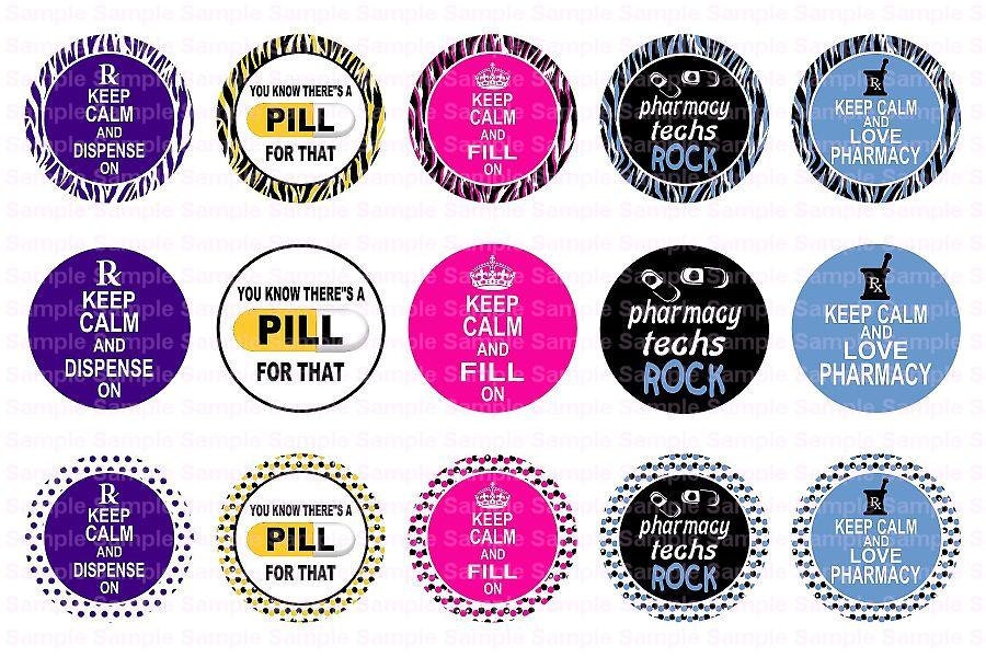 Pharmacy Tech (2) Bottle Cap Images 4x6 Bottlecap Collage Scrapbooking ...