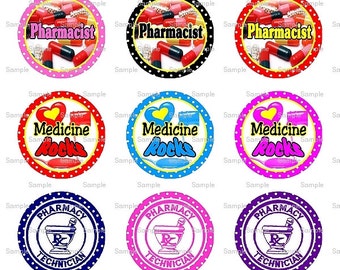 Pharmacy Tech 2 Bottle Cap Images 4x6 Bottlecap Collage | Etsy