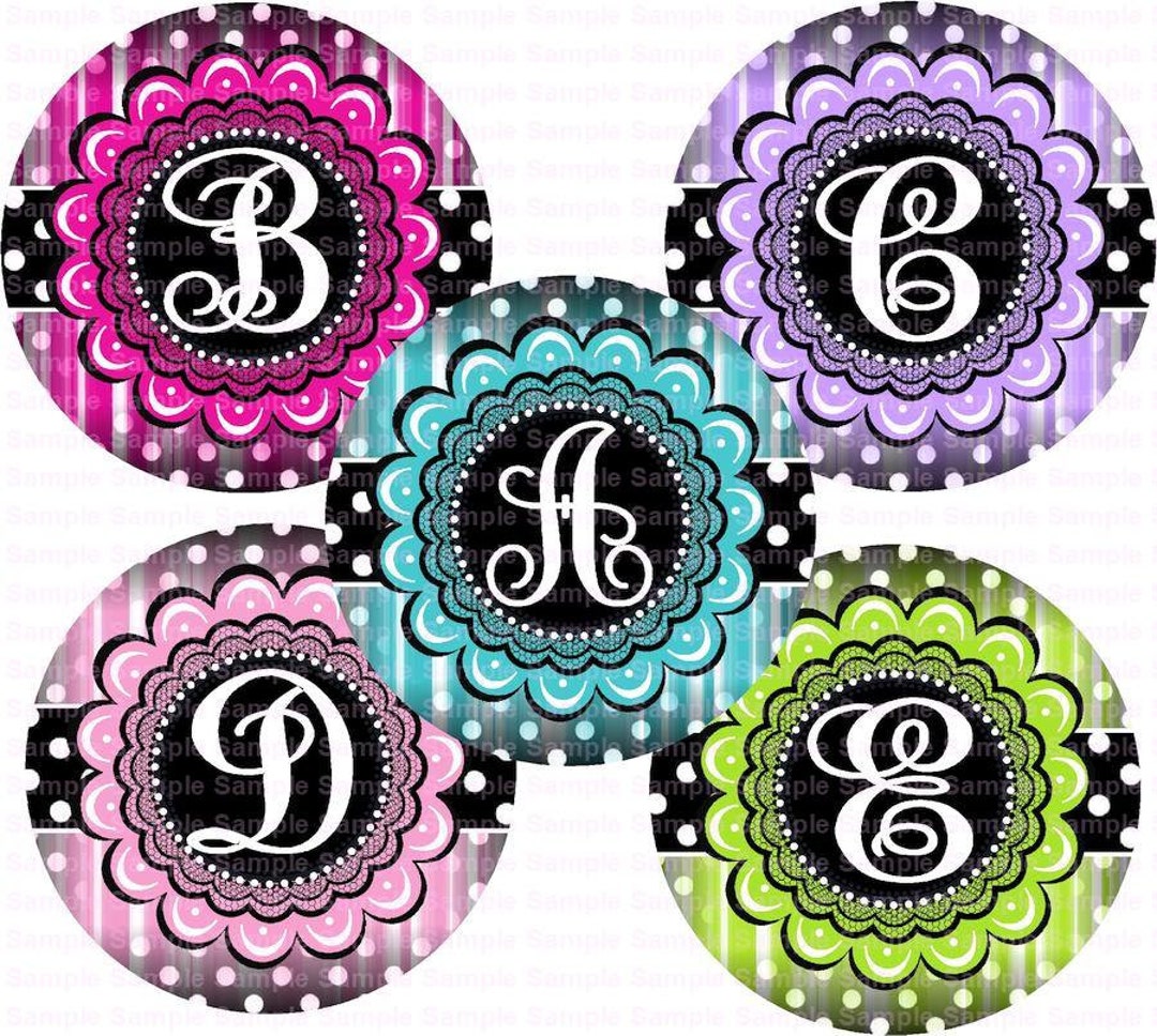 Alphabet Fancy Flower Bottle Cap Images 4x6 Bottlecap Collage ...