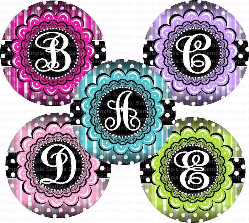 Alphabet Fancy Flower Bottle Cap Images 4x6 Bottlecap Collage ...