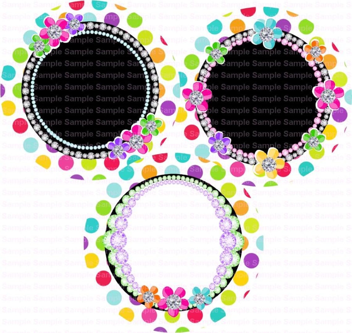 Editable Polka Dots Colors Flowers Bling Bottle Cap Images 4x6 ...