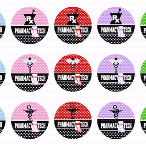 Pharmacy Tech (4) Bottle Cap Images 4x6 Bottlecap Collage Scrapbooking ...