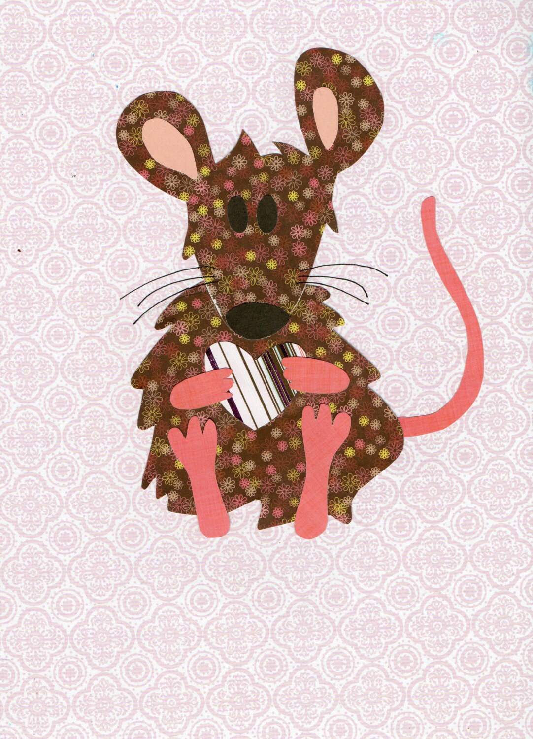Valentines Day Love Mouse Applique Template - Etsy