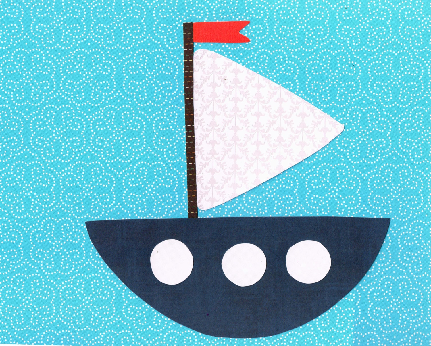 Quilting Applique Template / Pattern Sail Boat Water Vehicle for Wall ...