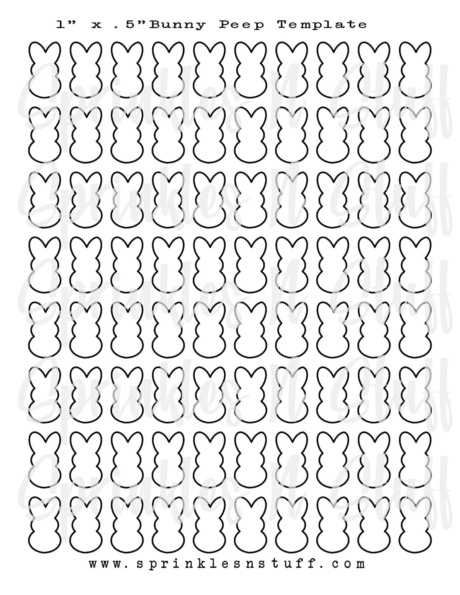 Bunny Peep Template * 3 Sizes* - Etsy UK