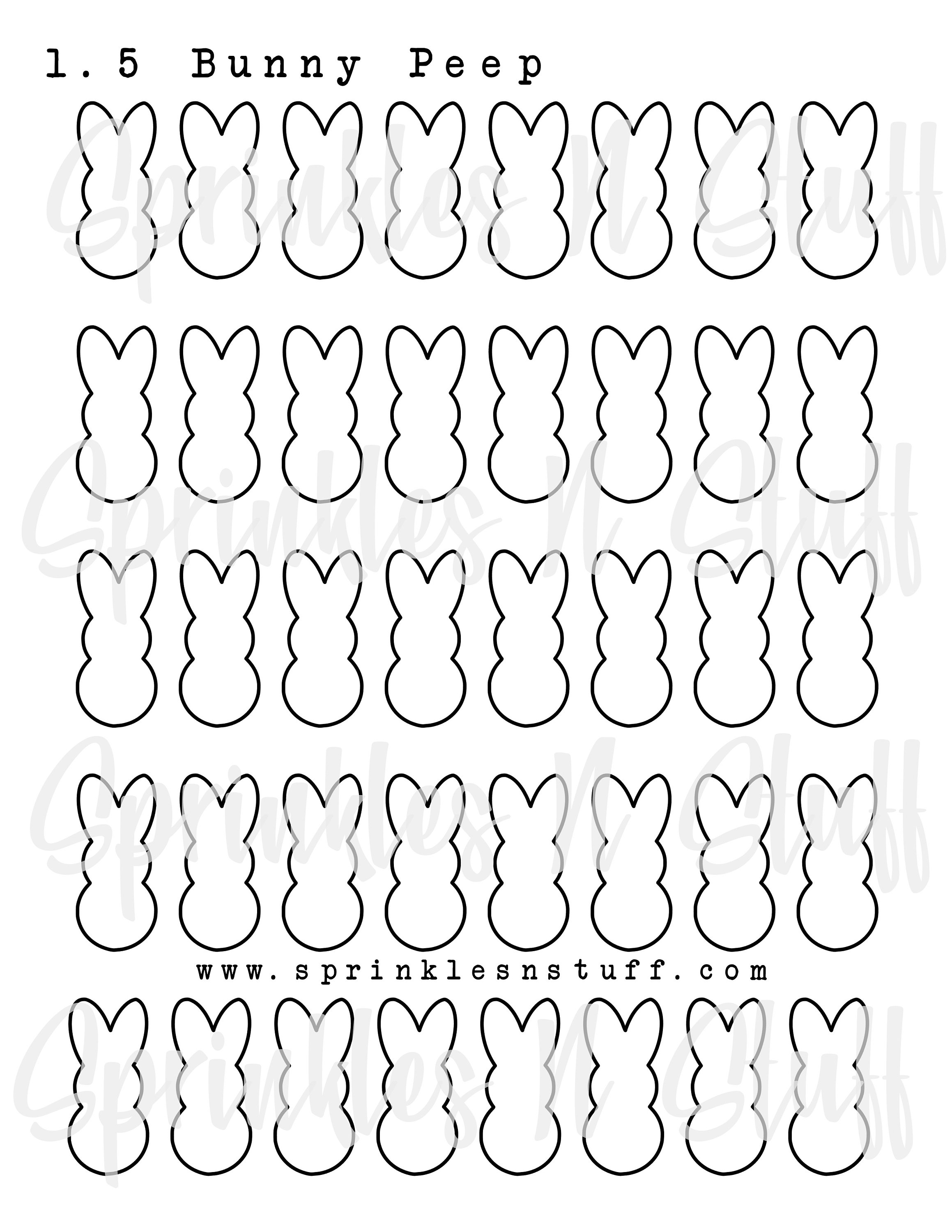 Bunny Peep Template 3 Sizes Etsy Uk