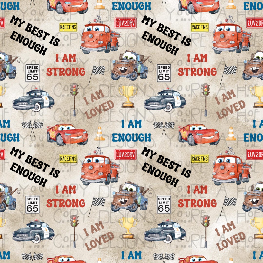 Car Positive Affirmation Seamless Pattern (digital File) - Etsy