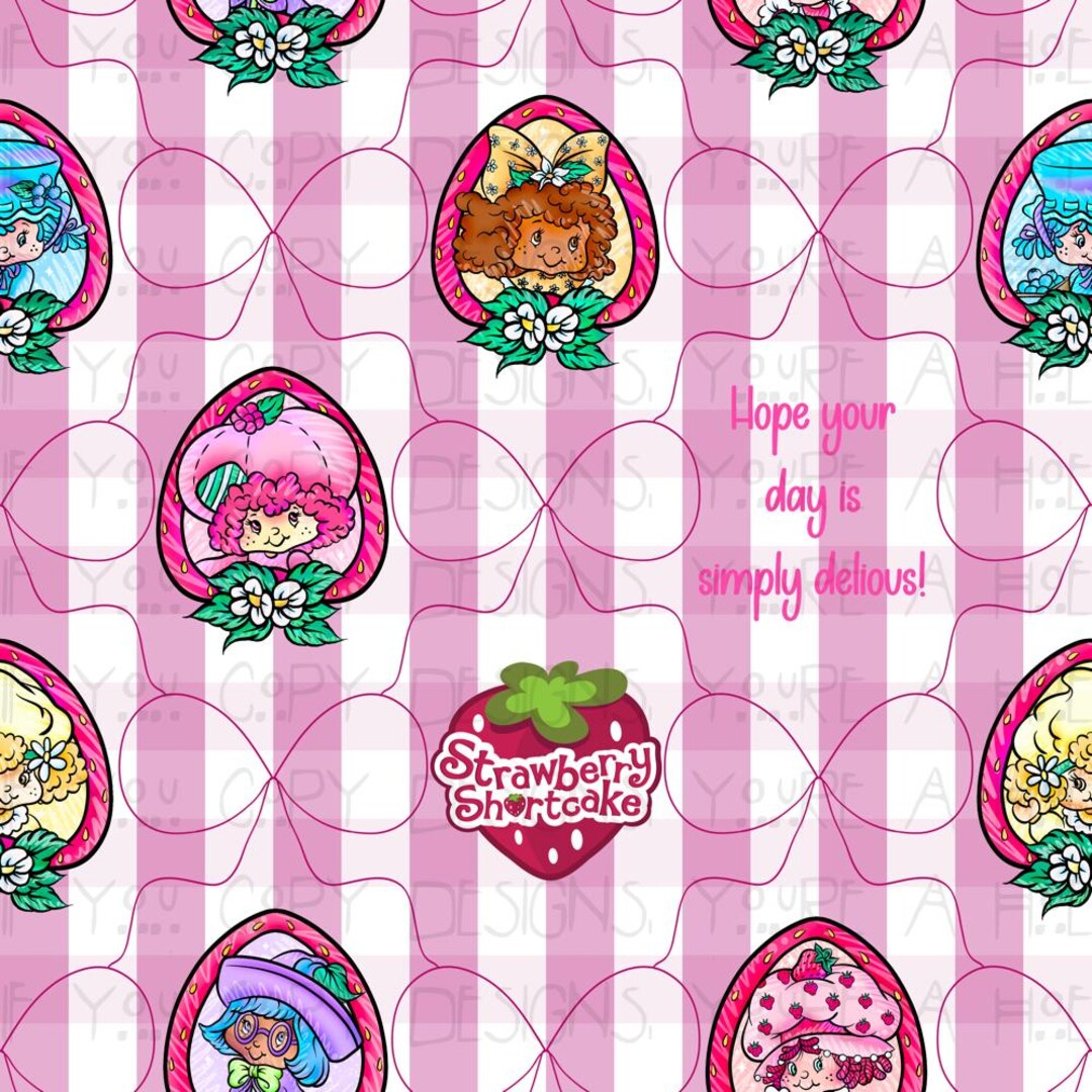 Coquette Strawberry Friends Seamless Design (digital Download) - Etsy