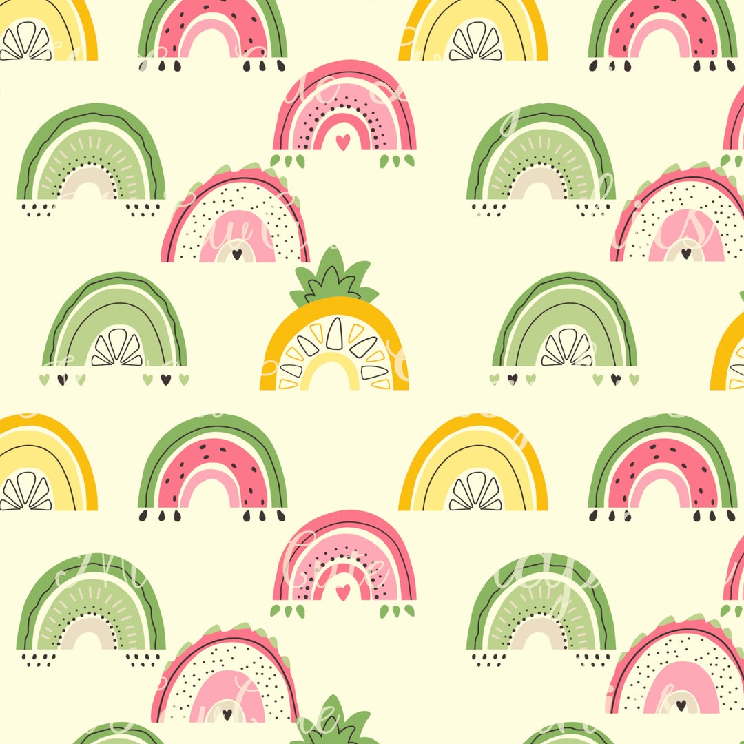 Seamless Fruit Rainbow Pattern, Rainbow Pattern, Fruit Rainbow Image ...