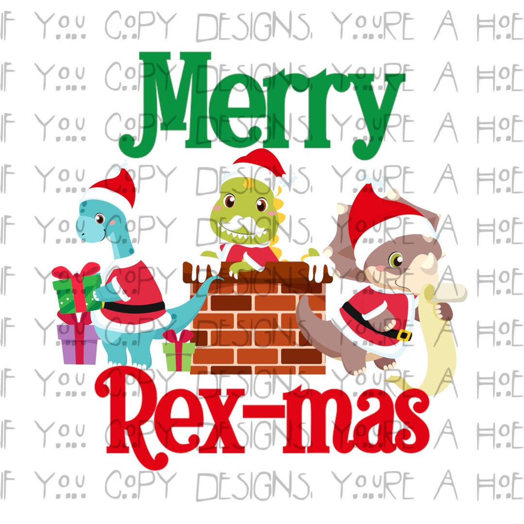 Merry Rex-mas Dinosaur Christmas PNG, Santa Dino (digital Download) - Etsy