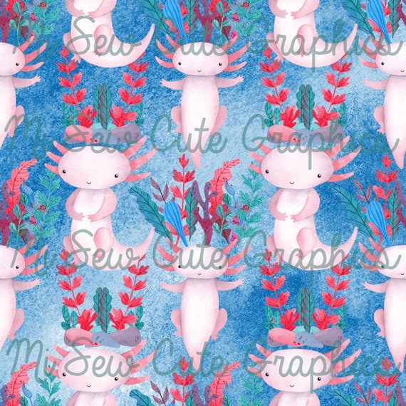 Axolotl Pattern Seamless Axolotls Cute Axolotls Seamless | Etsy