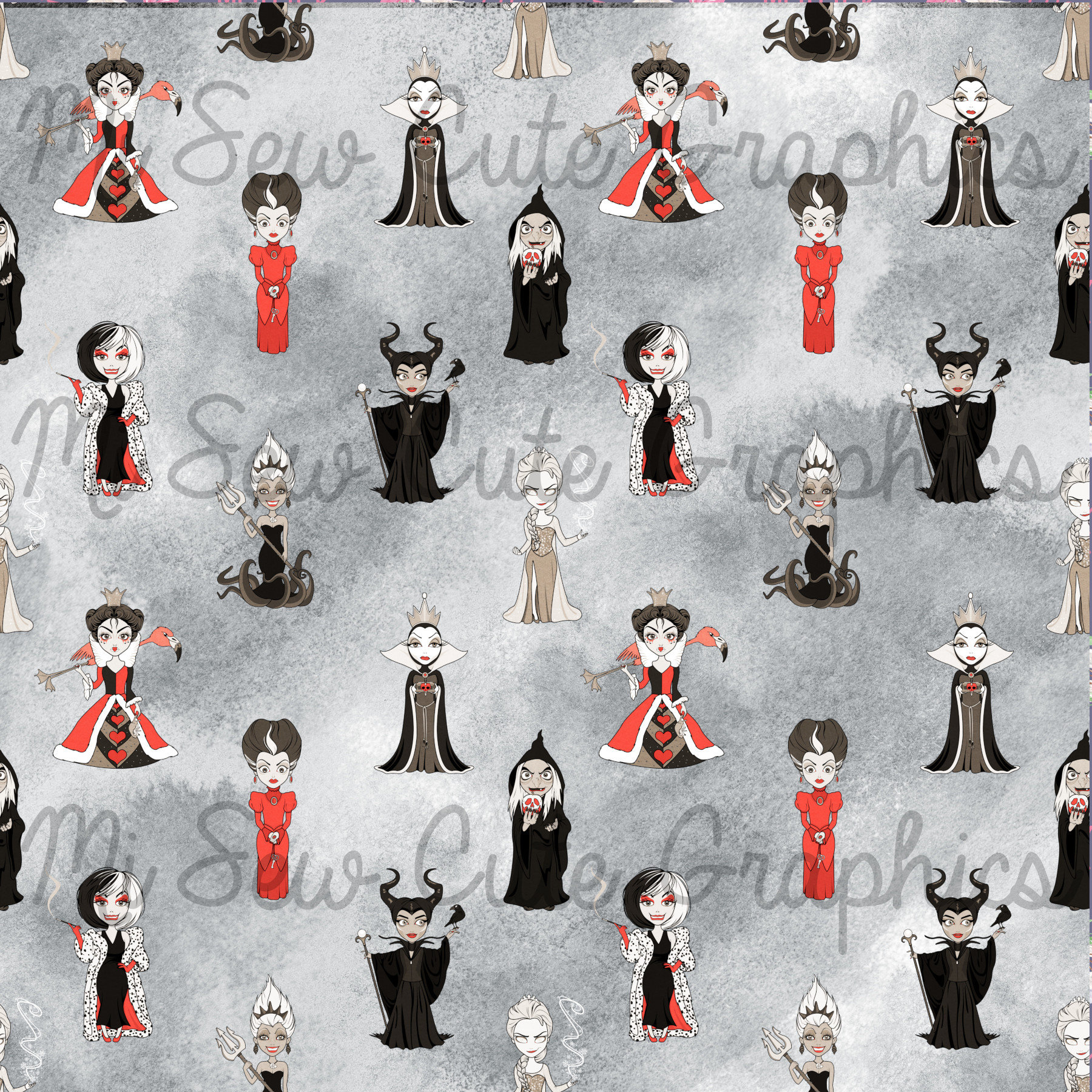 Seamless Villains Pattern, Villains Pattern, Seamless Pattern, Digital ...