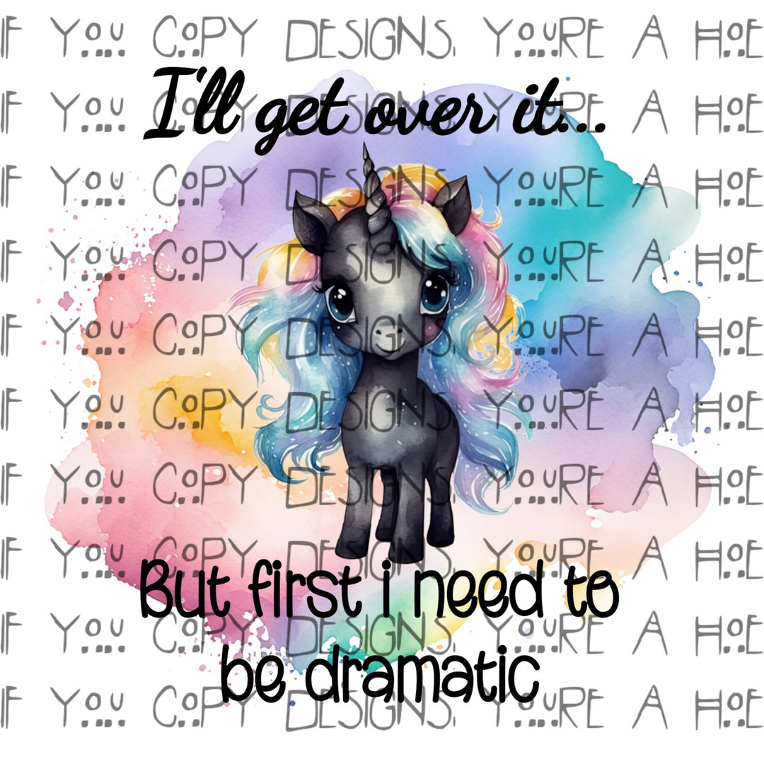 Dramatic Unicorn Png, I'll Get Over It Png, Black Unicorn Png ...