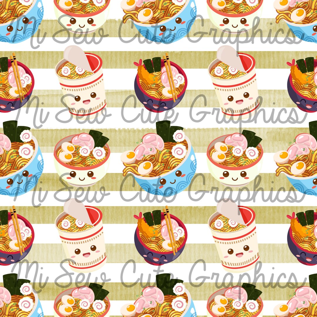 Seamless Ramen Pattern, Seamless Kawaii, Seamless Food Print, Food ...