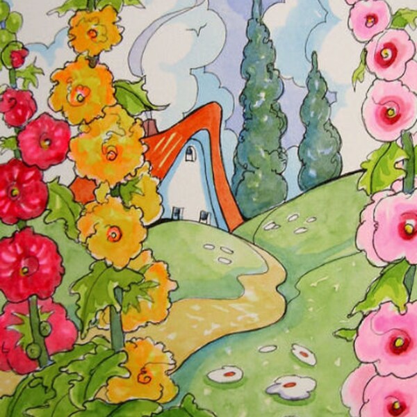 Hollyhock - Etsy