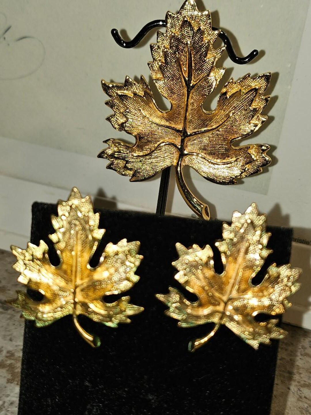 Vintage AVON Maple Leaf Autumn Brooch & Earrings Set - Etsy
