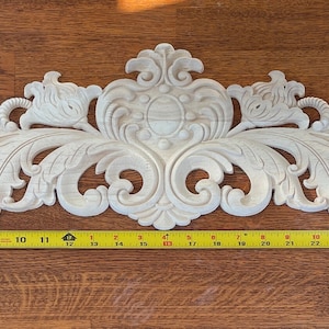 Wood Applique - Flowering Crest,victorian Style Wood Appliques, Ornate ...